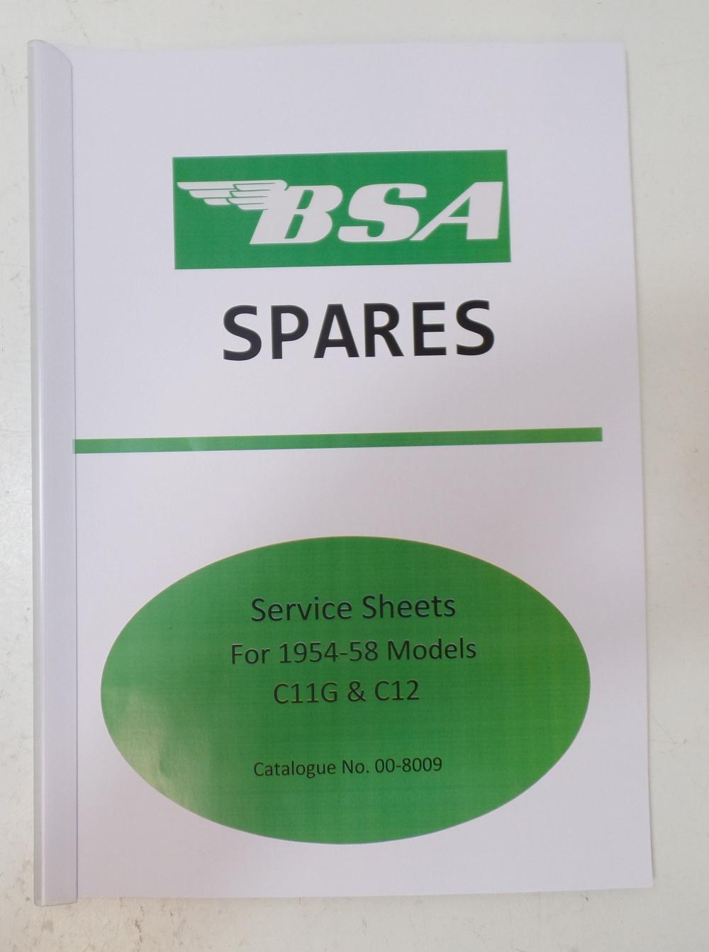 BSA C11G, C12 Service Sheet 1954-58 Copy | BRITISH Only Austria ...