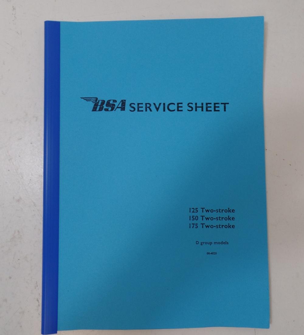 BSA Bantam Service Sheets Copy | BRITISH Only Austria Fahrzeughandel GmbH
