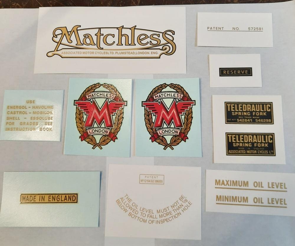 Matchless Single & Twins Transfer Set 1959 | BRITISH Only Austria ...