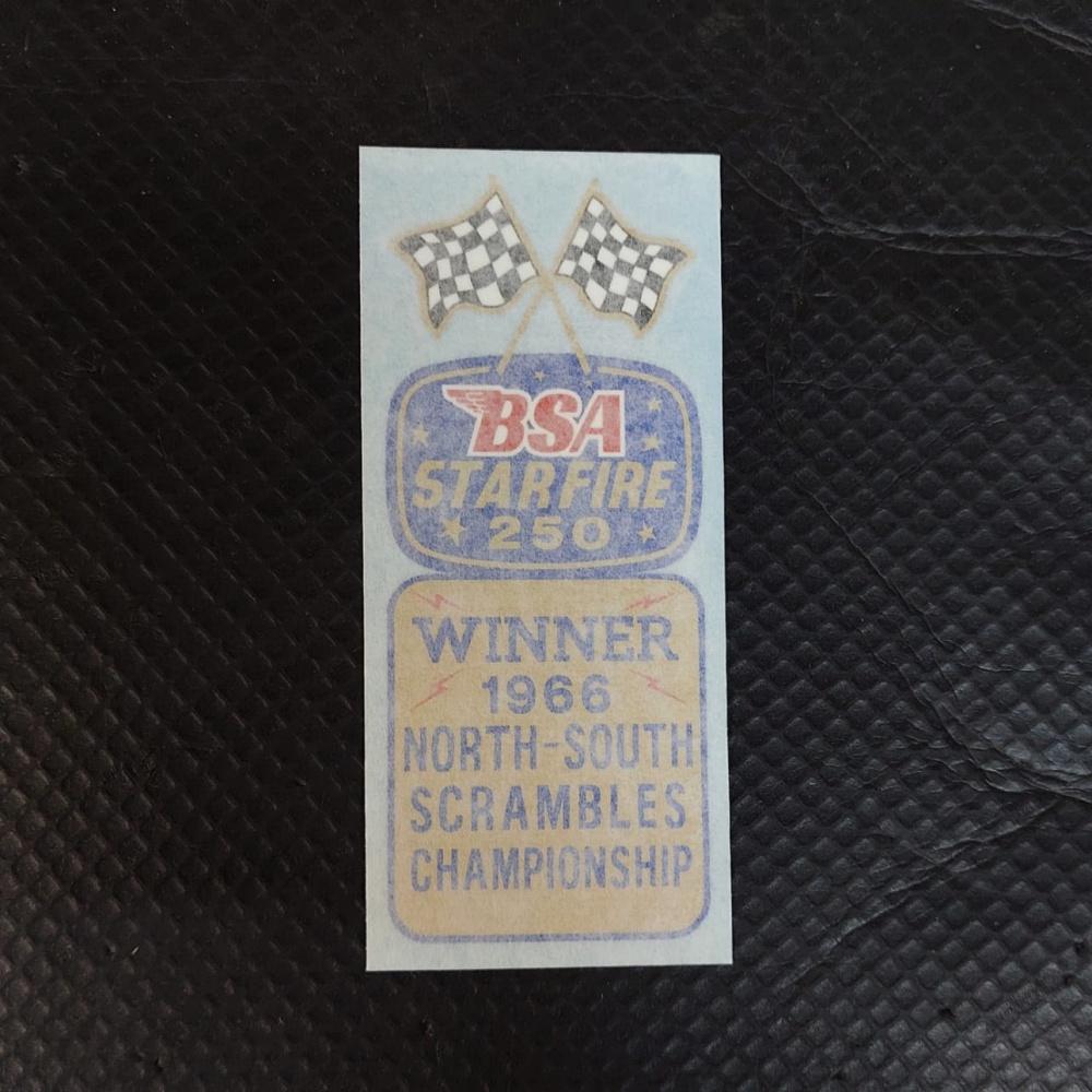 BSA Star Fire 250 1966 Winners Tank Top Vinyl Transfer / Sticker ...