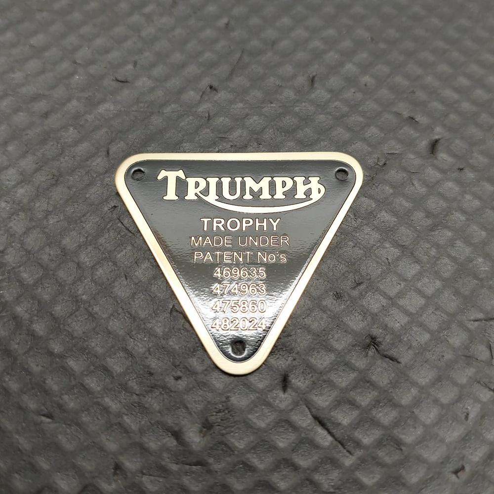 Triumph Patent Plate Marked Trophy Gold | BRITISH Only Austria ...