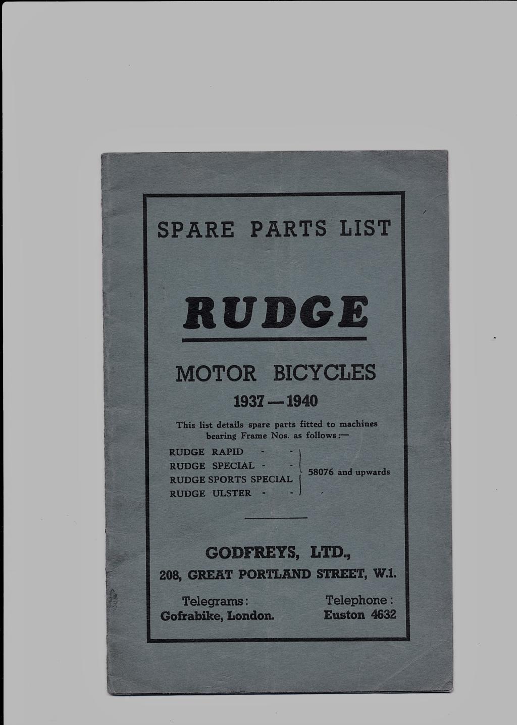 Rudge Spare Parts List 1937-1940 | BRITISH Only Austria Fahrzeughandel GmbH