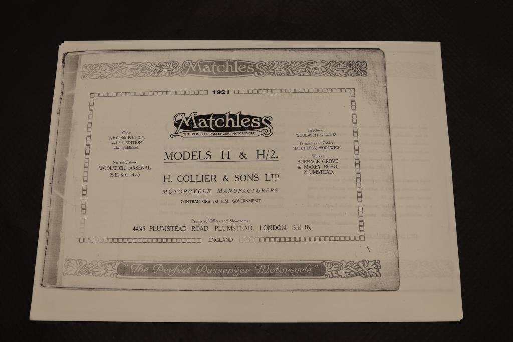 Matchless Model.H Catalogue 1921 copy | BRITISH Only Austria ...