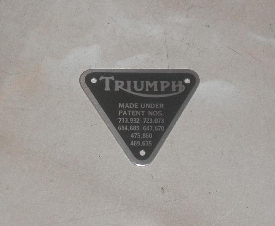 Triumph Patent Plate silver | BRITISH Only Austria Fahrzeughandel GmbH