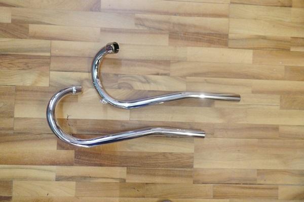 Triumph High Level Pre Unit Exhaust Pipe Pair 1 5/8"-1 3/8" TR6. 1959 ...