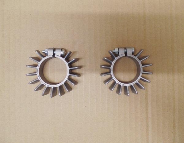 Triumph Exhaust Finned Clip/Cooling Fin/Clamp Set with Bolt a. Washer ...