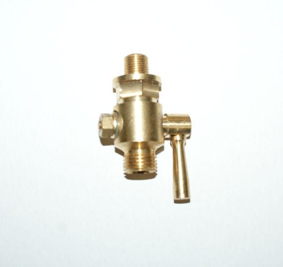 Petrol Tap 1/8" x 1/4" BSP Round Lever, brass. Gold Star. Ajs comp ...