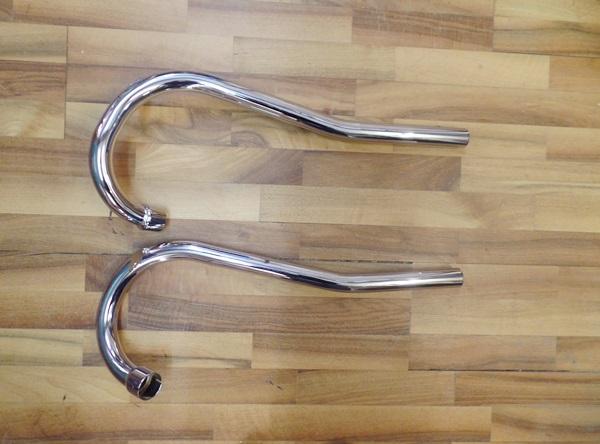 Triumph High Level Pre Unit Exhaust Pipe Pair 1 5/8"-1 3/8" TR6. 1959 ...