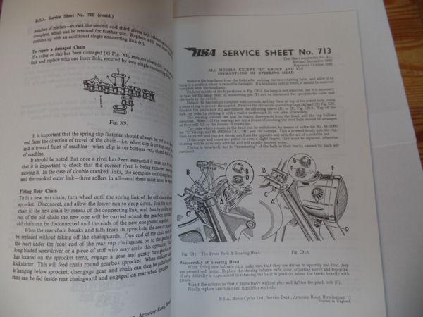 BSA C10L 250 SV Service Sheet / Instruction Book Copy | BRITISH Only ...