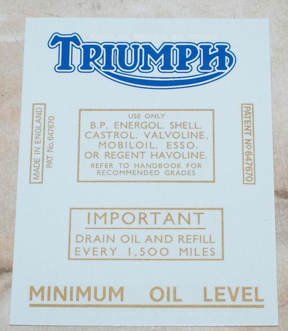 Triumph Transfer Set Tiger Models/blue lines 1953 on | BRITISH Only ...
