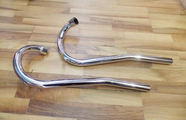 Triumph High Level Pre Unit Exhaust Pipe Pair 1 5/8"-1 3/8" TR6. 1959 ...