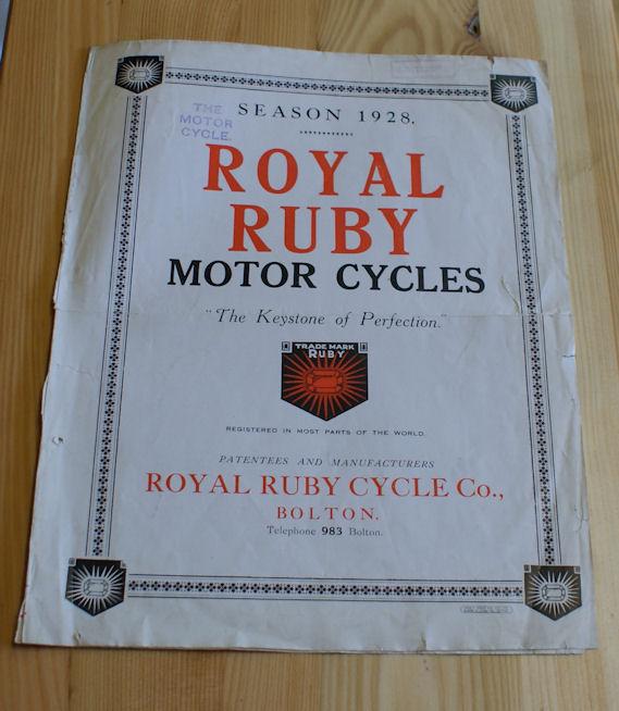 Royal Ruby Motor Cycles 1928, Brochure | BRITISH Only Austria ...