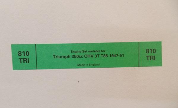 Triumph Engine Gasket Set 350cc OHV 3T T85 1947-51 | BRITISH Only ...