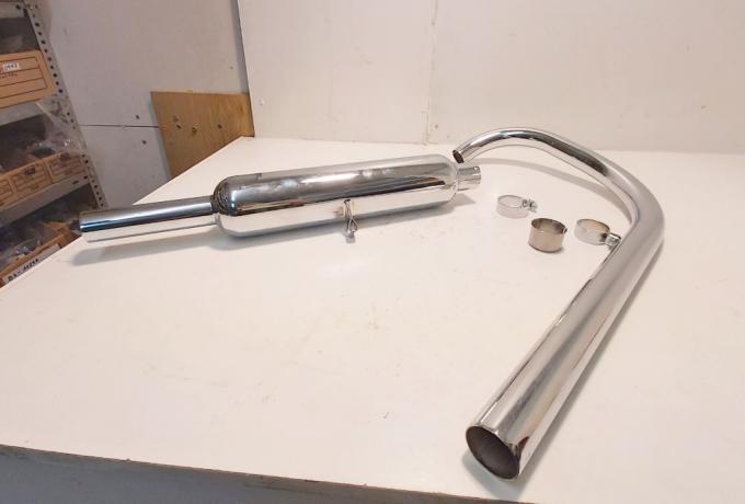 Triumph T70.T80.2H.3HW Exhaust Pipe, Rigid Frame 250/350cc 1936 - 1 5/8" with Silencer 3.5" Body ...
